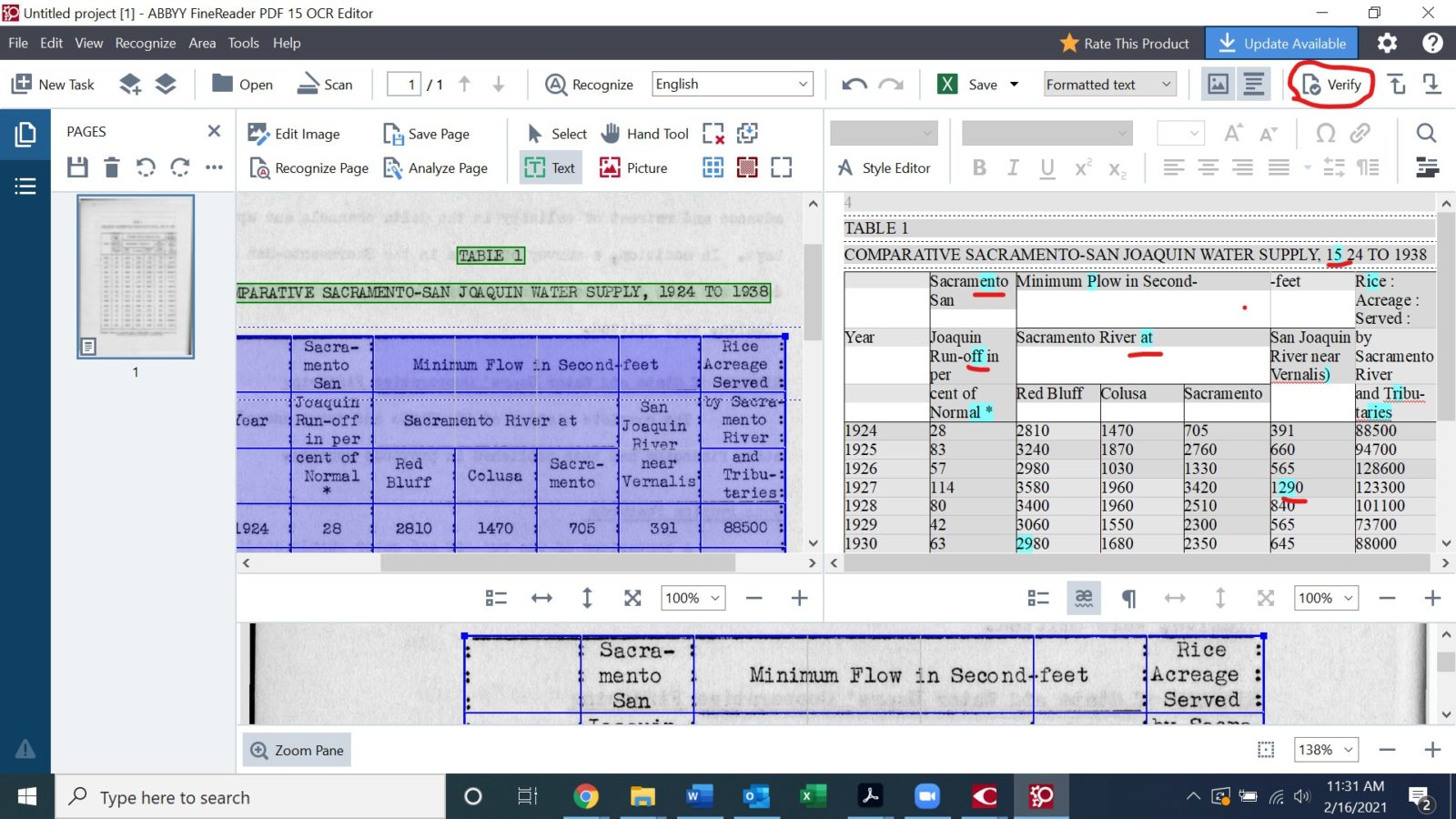 A Look Inside the Data: The OCR Process and Tables in CWD – Bending Water
