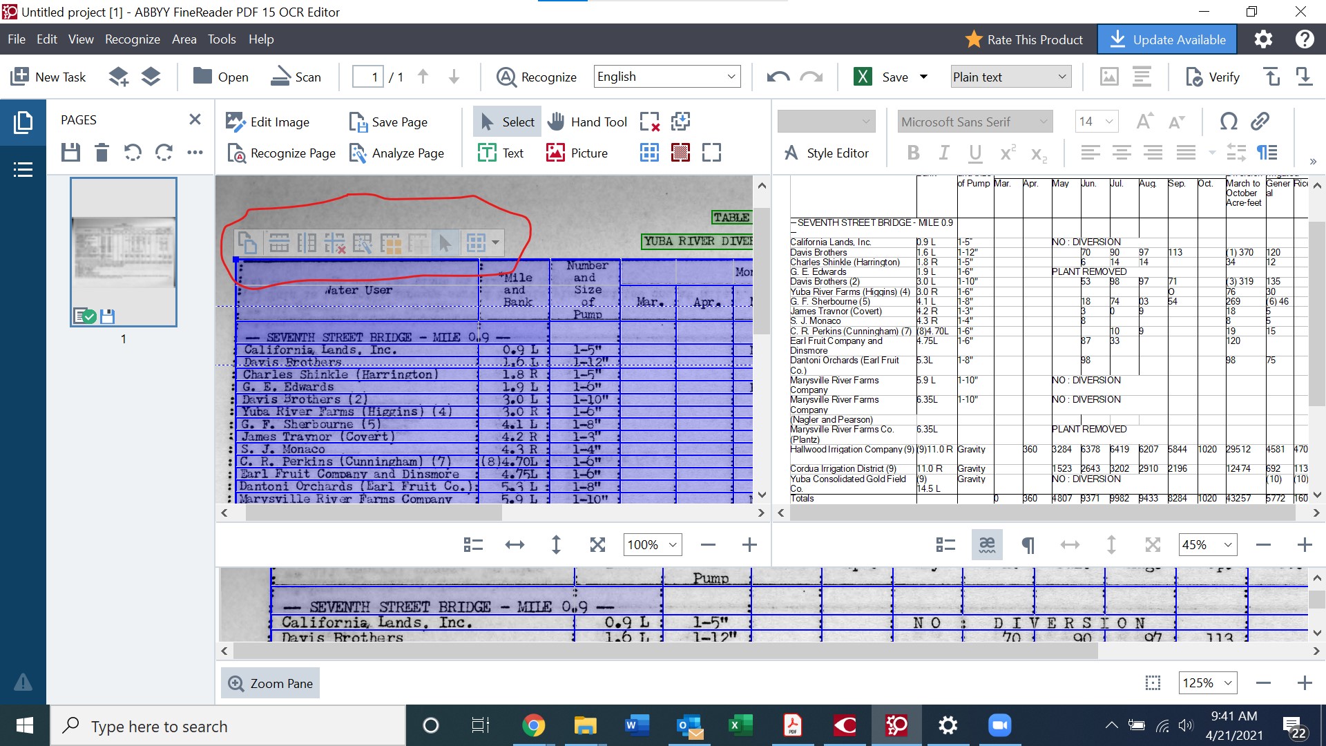 A Look Inside the Data: OCR Process and Challenging Tables – Bending Water