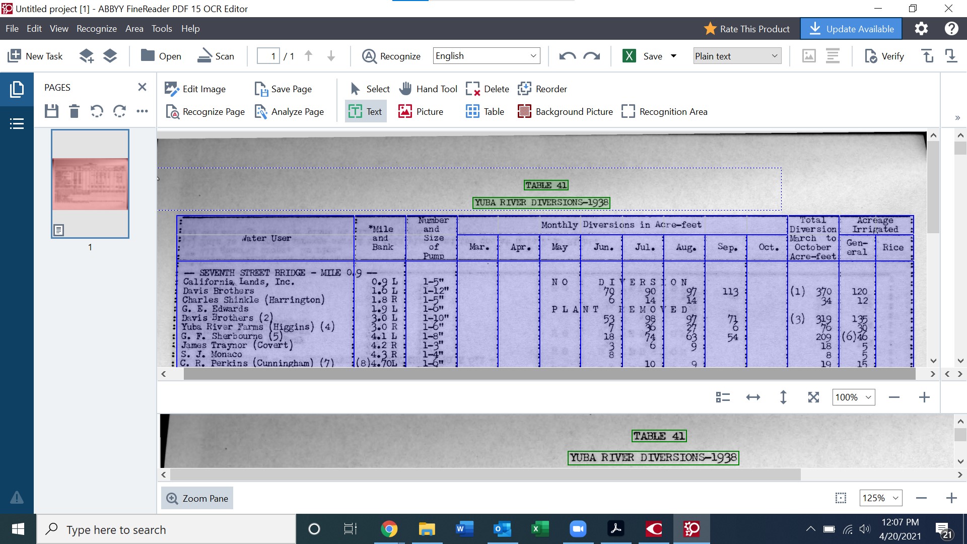A Look Inside the Data: OCR Process and Challenging Tables – Bending Water